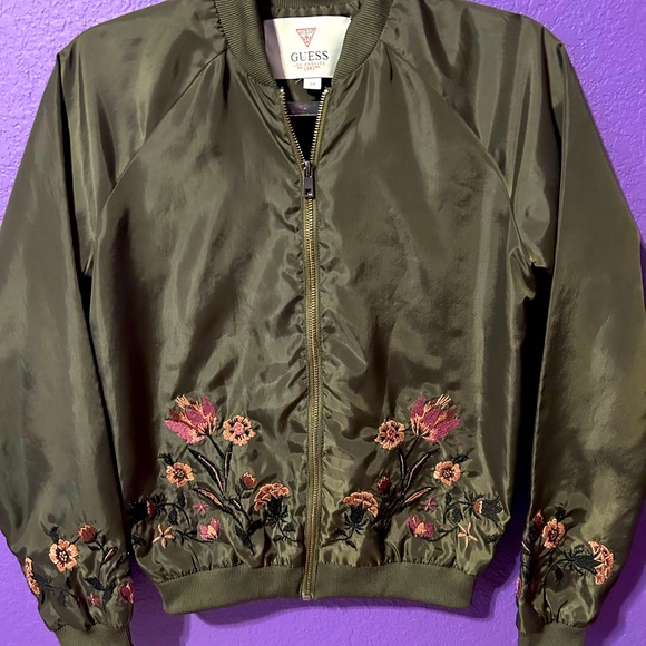 Guess | Jackets & Coats | Jungle Green Petite Guess Jacket | Poshmark
